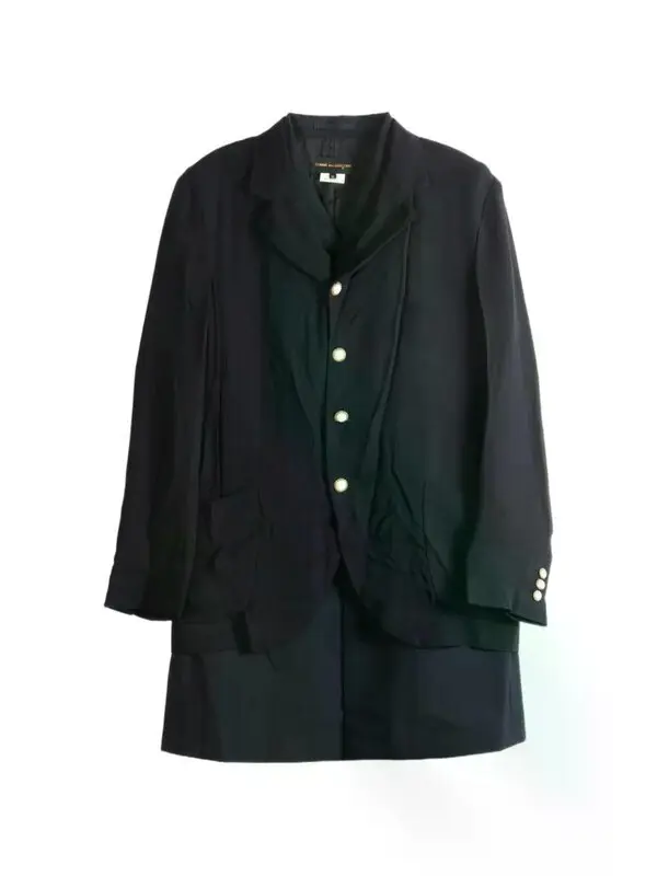 Comme Des Garçons Layered-detail Button-up Jacket - Black
