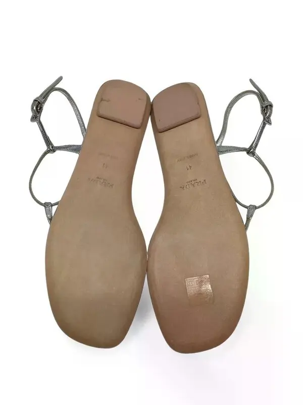 Prada T-strap Sandals - Silver