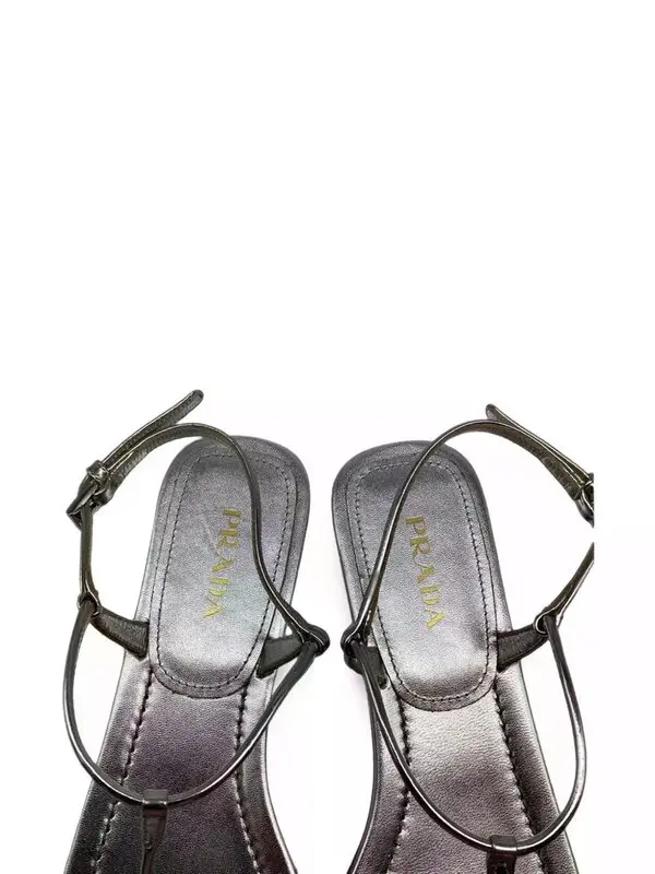 Prada T-strap Sandals - Silver