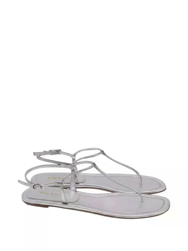 Prada T-strap Sandals - Silver