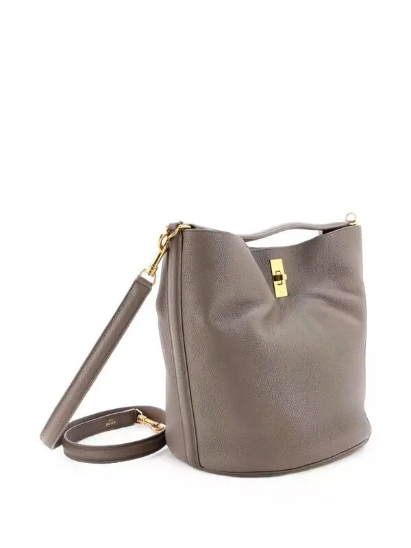 Celine 16 Bag Leather Bucket Bag - Grey