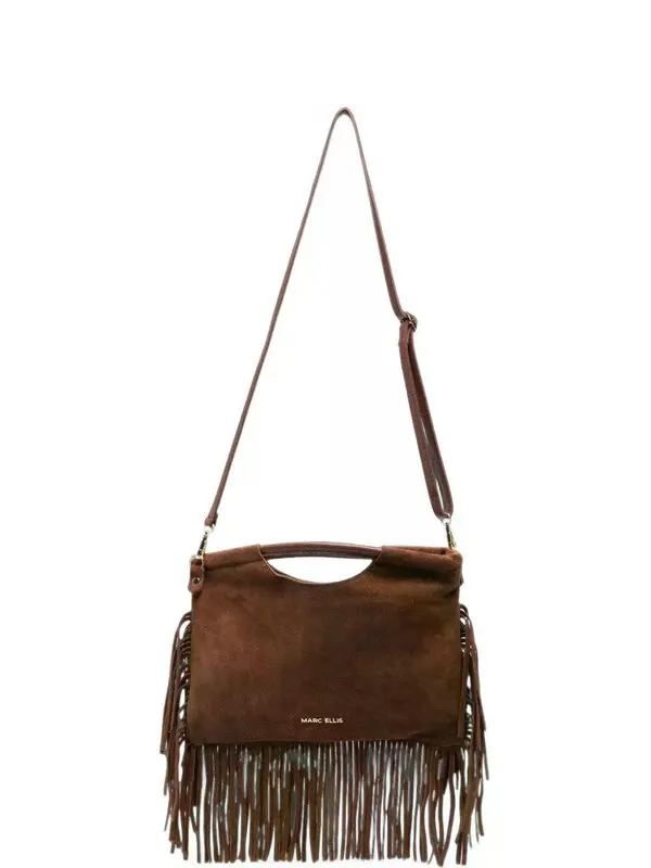 MARC ELLIS Cameliacm Fringe-trim Suede Tote Bag - Brown