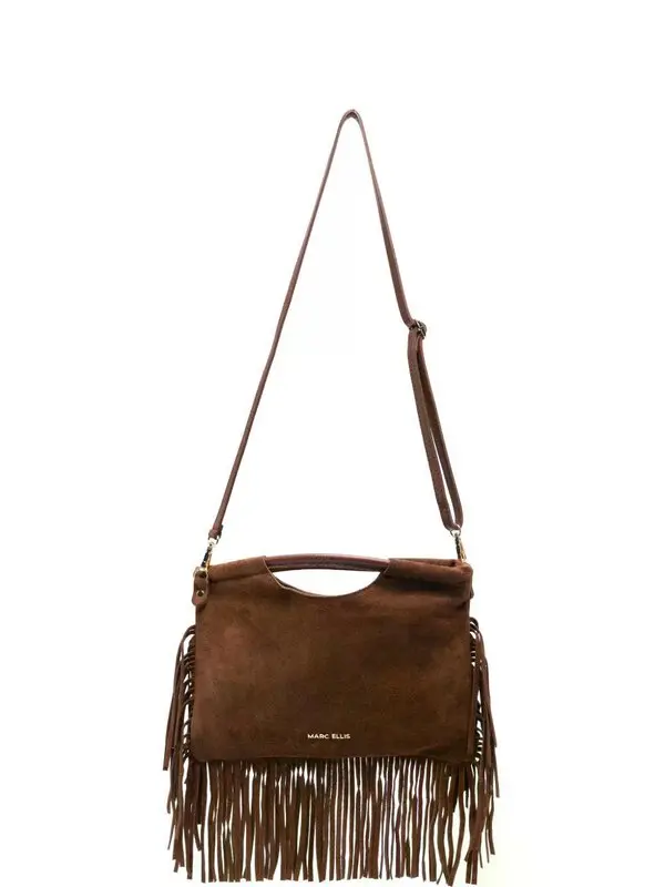 MARC ELLIS Cameliacm Fringe-trim Suede Tote Bag