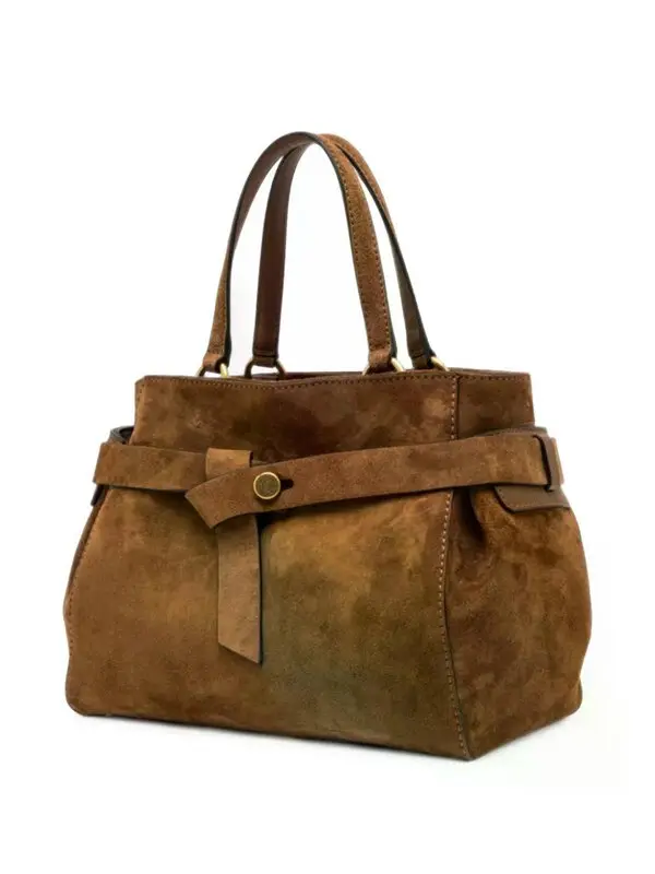 GIANNI CHIARINI Medium Miranda Belted Suede Tote Bag