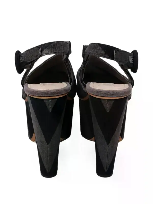 Prada Striped Platform Sandals