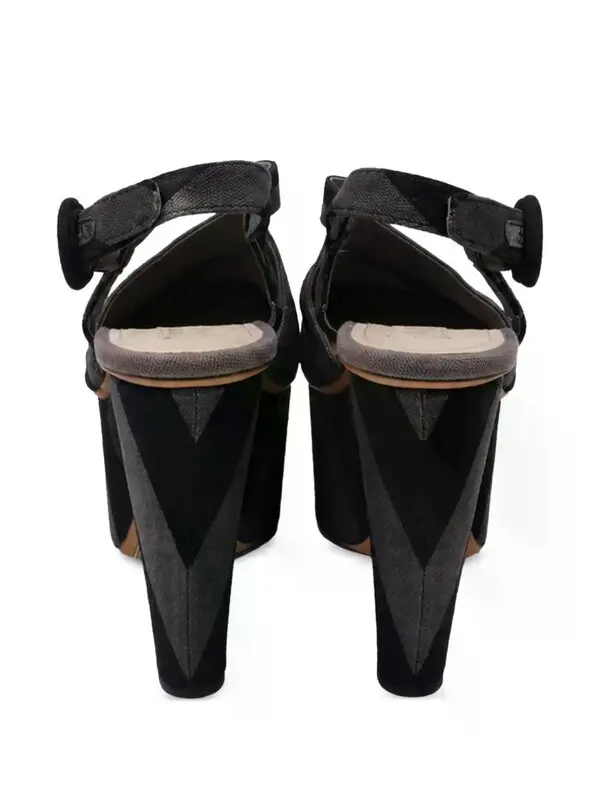 Prada Striped Platform Sandals