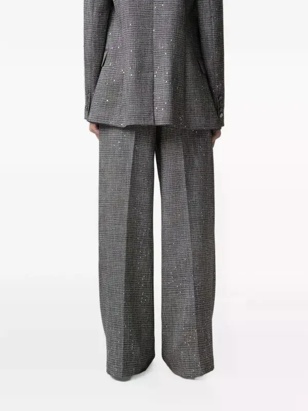 GAELLE PARIS Sequin-embellished Pleated Trousers