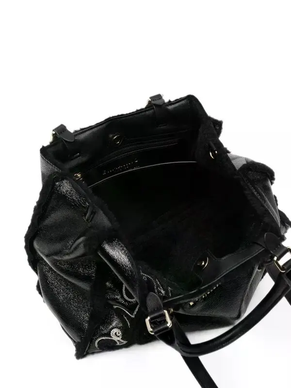 ERMANNO FIRENZE Embroidered Leather Tote Bag