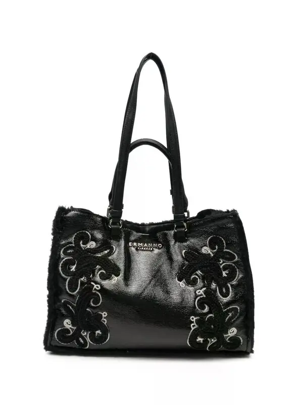 ERMANNO FIRENZE Embroidered Leather Tote Bag