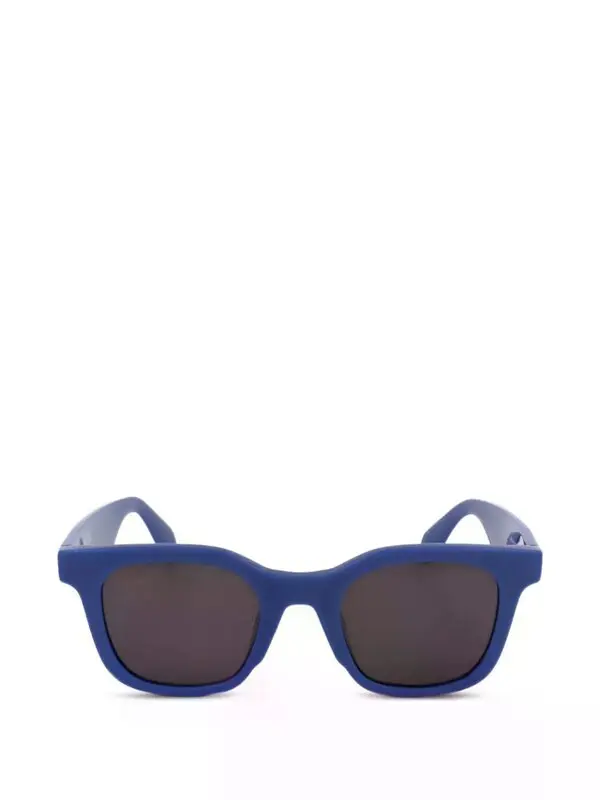 Adidas Logo-plaque Square-frame Sunglasses - Blue