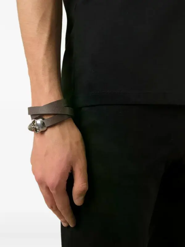 Alexander McQueen Double-wrap Skull Bracelet