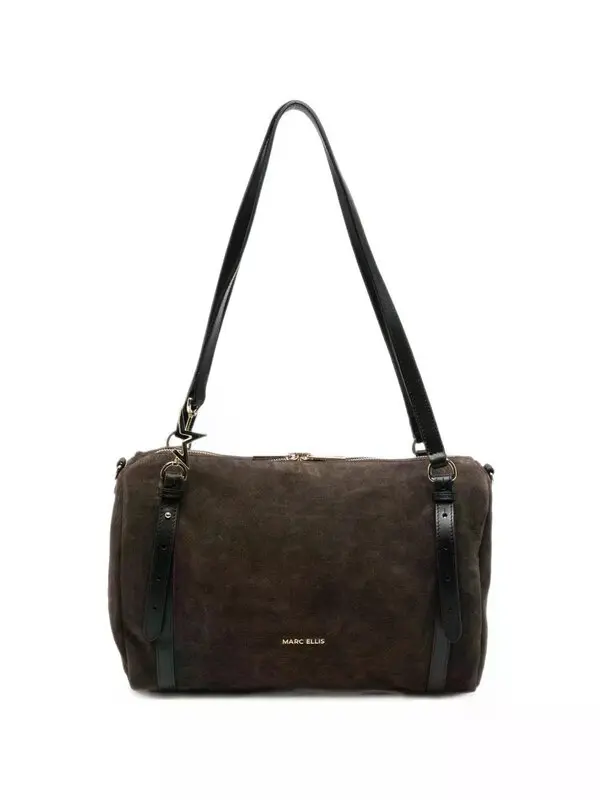 MARC ELLIS Huda Suede Leather Shoulder Bag - Brown