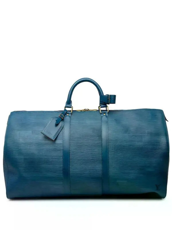 LOUIS VUITTON 1996 Epi Keepall 55 Travel Bag - Blue