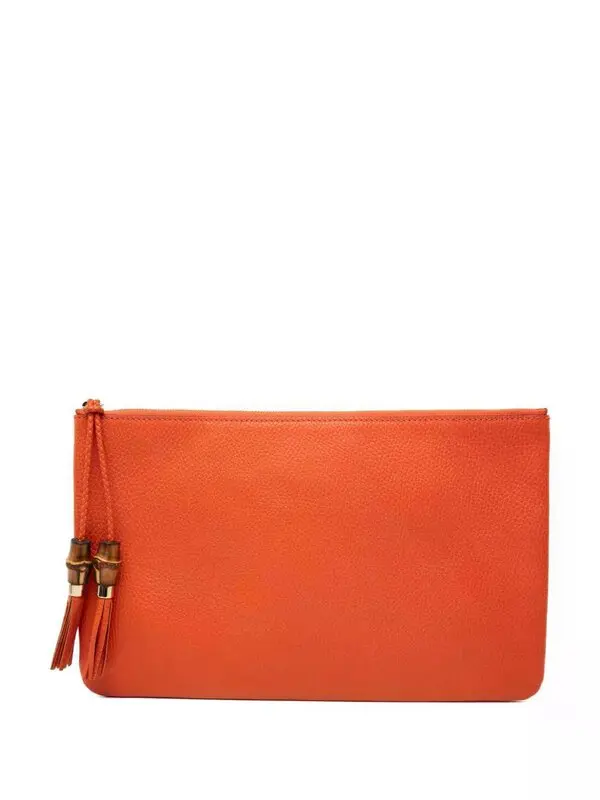 Gucci 2016-2026 Calfskin Bamboo Tassel Clutch Bag - Orange