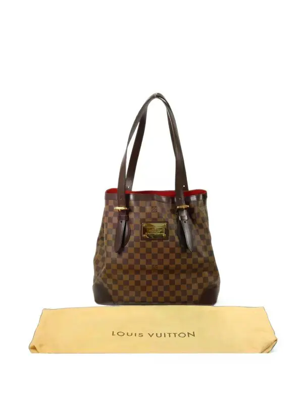 LOUIS VUITTON Gm Damier Hampstead Tote Bag - Brown