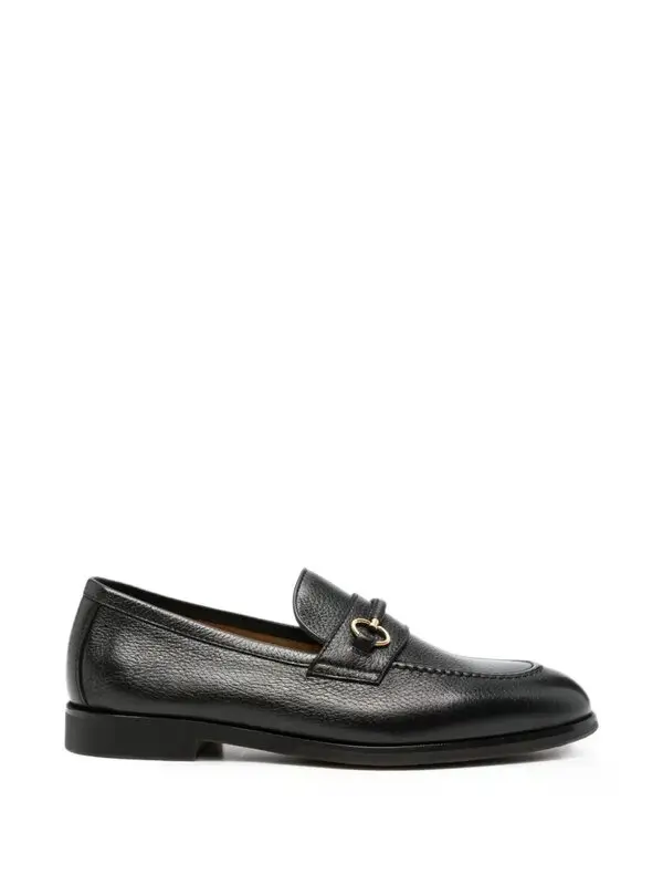 HENDERSON BARACCO Horsebit Grained-leather Loafers