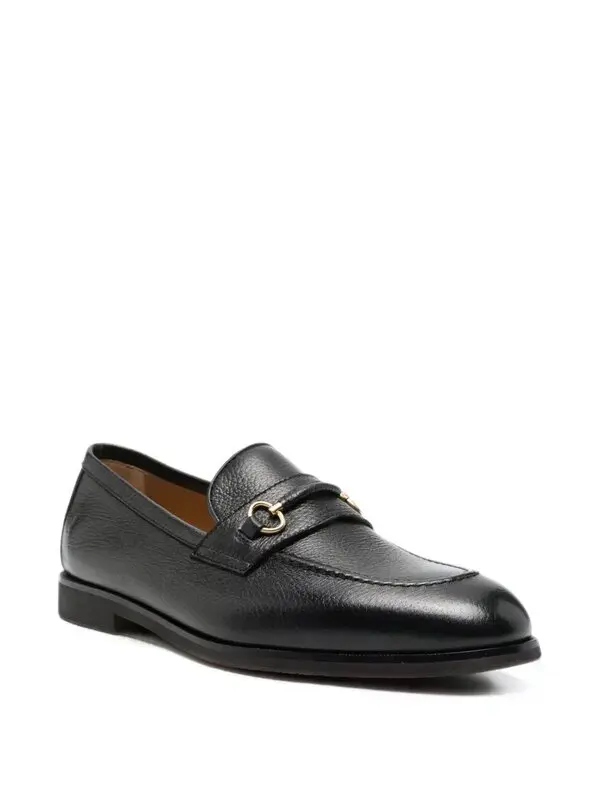 HENDERSON BARACCO Horsebit Grained-leather Loafers