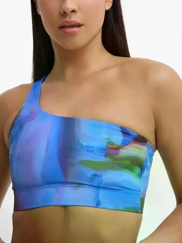 CASALL Abstract-print One-shoulder Bikini Top