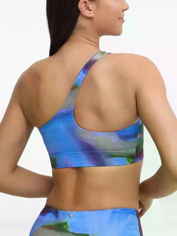 CASALL Abstract-print One-shoulder Bikini Top