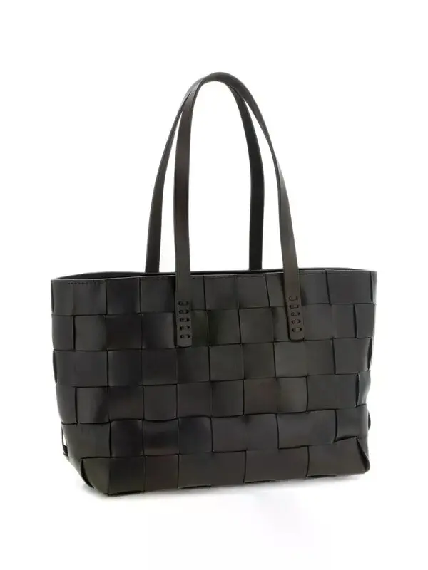 Dragon Diffusion Japan Checkerboard-weave Leather Tote Bag - Black