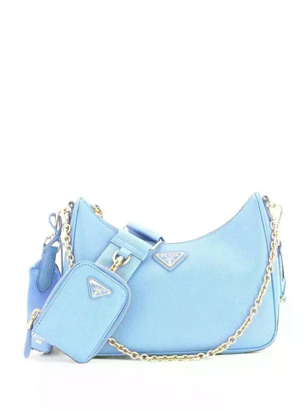 Prada Re-edition 2005 Shoulder Bag Saffiano Leather Small Crossbody Bag - Blue