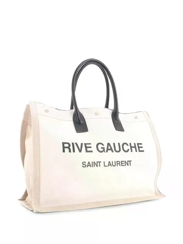 Saint Laurent Rive Gauche Shopper Canvas Large Tote Bag