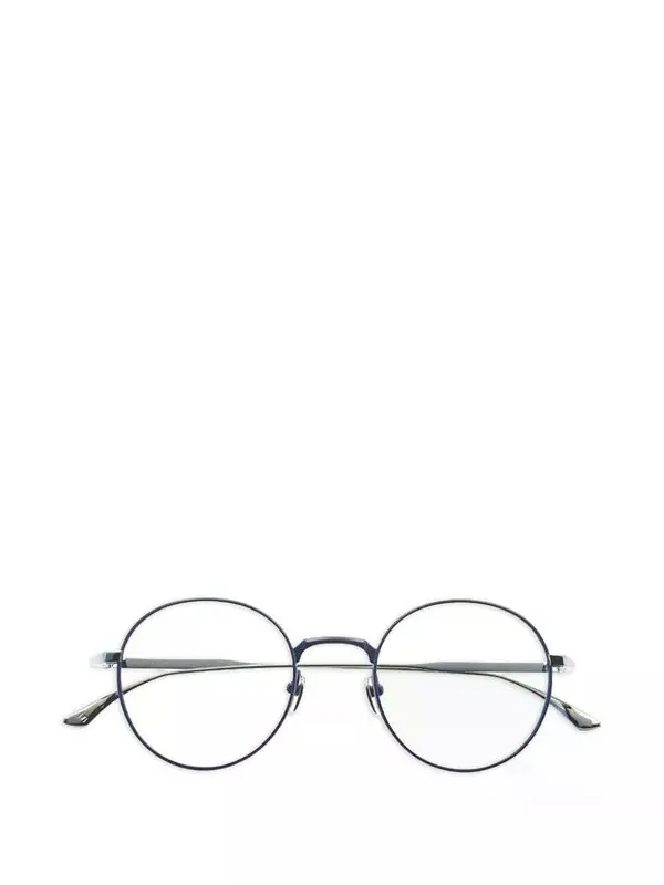 MASUNAGA Wright Round-frame Glasses - Blue
