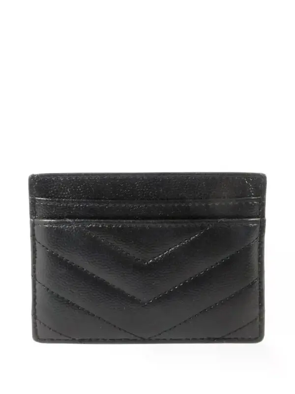 Saint Laurent Leather Chevron Cardholder