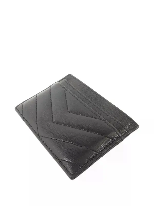 Saint Laurent Leather Chevron Cardholder