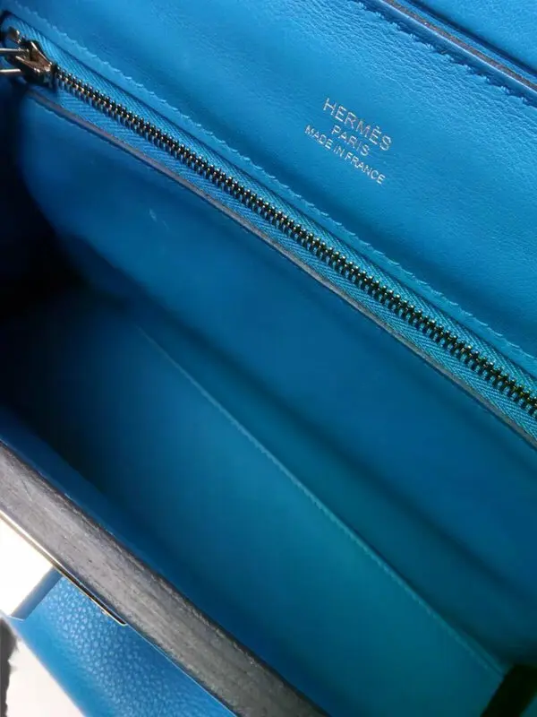 Hermès 2021 Mini 24/24 Leather Tote Bag - Blue