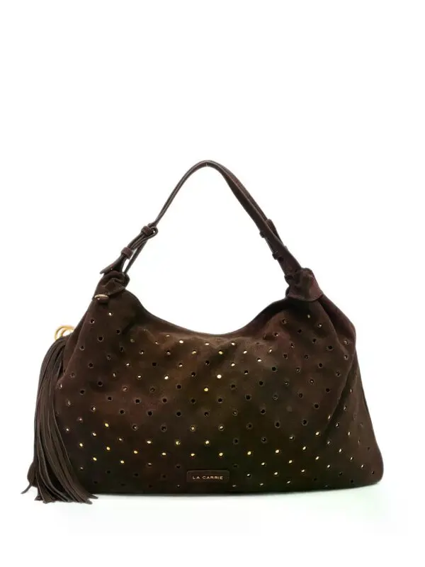 LA CARRIE Metropolis Stud-embellished Perforated Shoulder Bag
