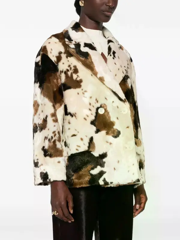VALENTINI 1972 Cow-print Double-breasted Coat