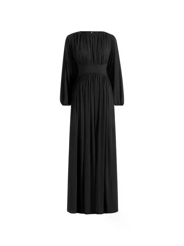 Manière De Voir Ophelia Corset Maxi Dress With Detachable Sleeves - Black
