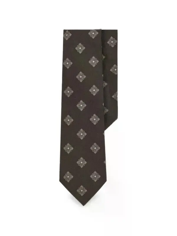 Boggi Milano Tie Jacquard Macro Medallion-pattern In Silk