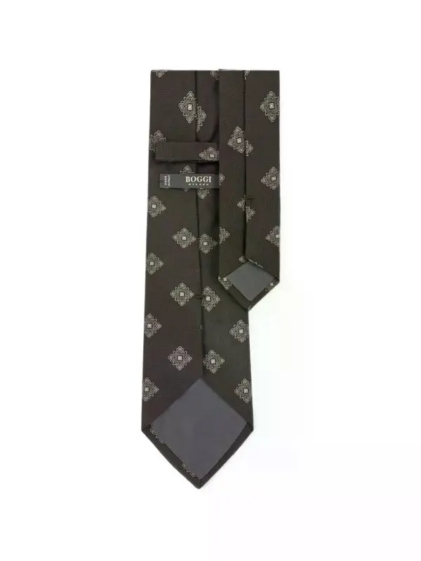 Boggi Milano Tie Jacquard Macro Medallion-pattern In Silk