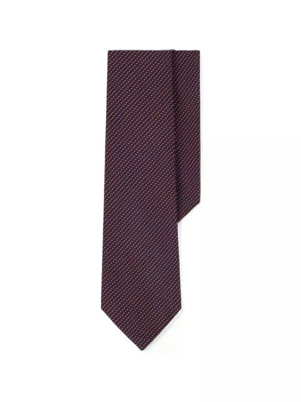Boggi Milano Tie Jacquard Micro Polka Dot-pattern Silk