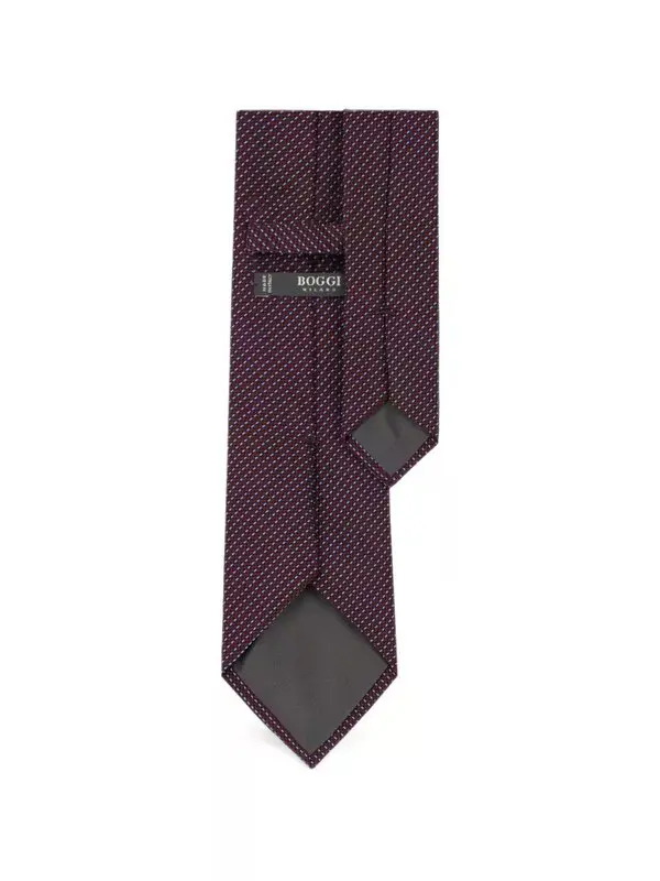 Boggi Milano Tie Jacquard Micro Polka Dot-pattern Silk
