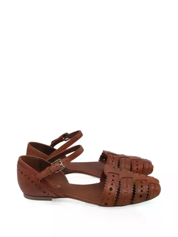 TOD'S Laser-cut Ankle-strap Ballet Flats