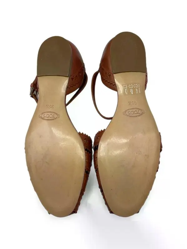 TOD'S Laser-cut Ankle-strap Ballet Flats