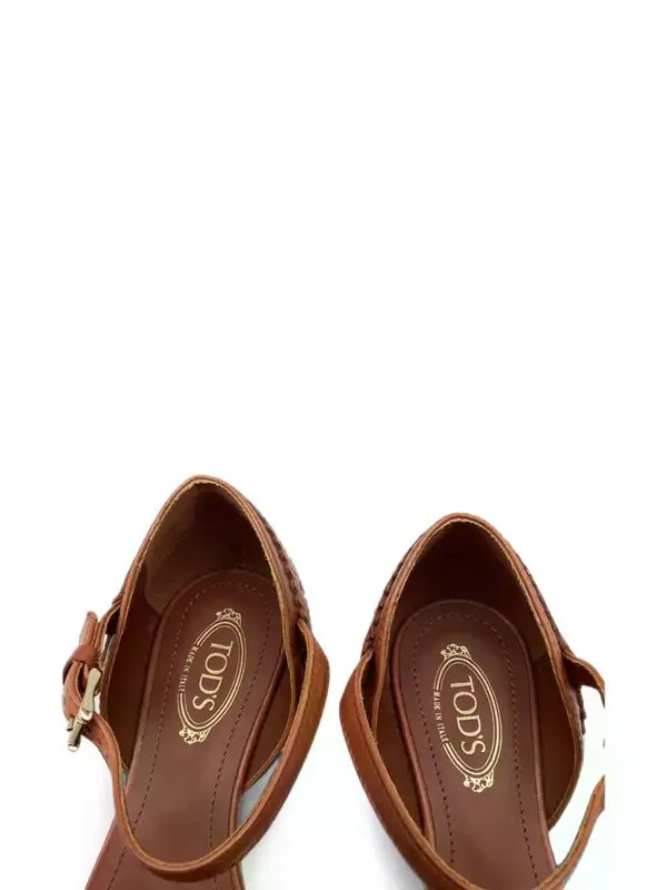 TOD'S Laser-cut Ankle-strap Ballet Flats