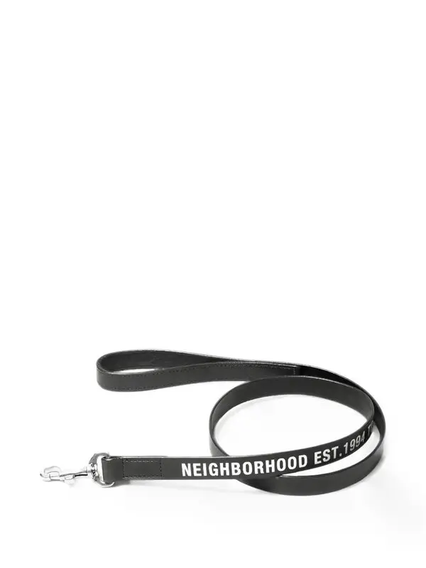 NEIGHBORHOOD Logo-print Leather Dog Leash - Black