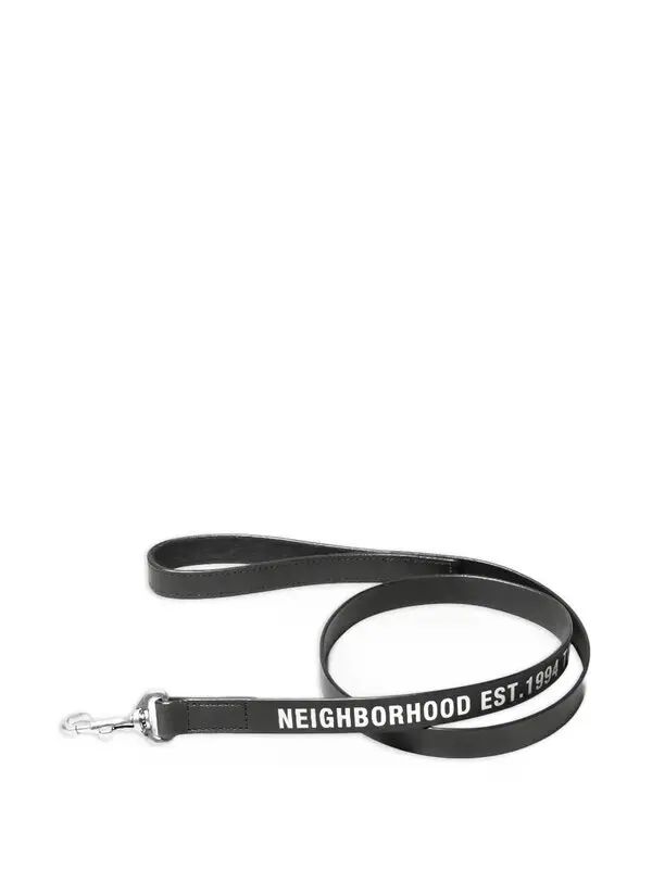 NEIGHBORHOOD Logo-print Leather Dog Leash - Black