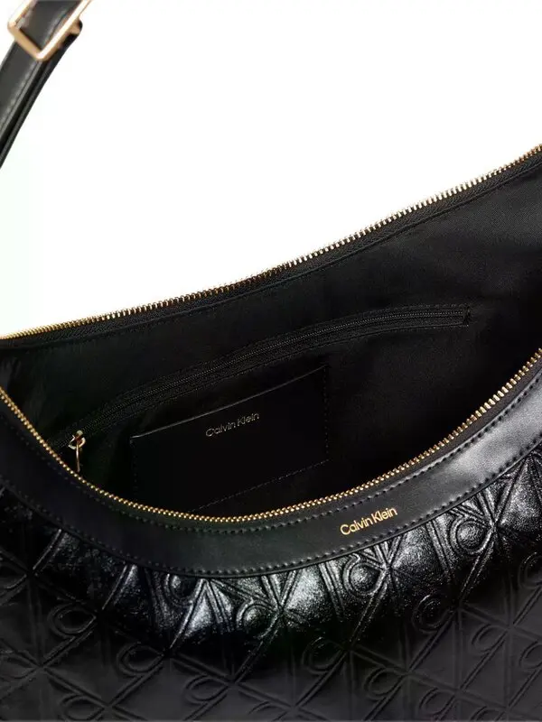 Calvin Klein Monogram-embossed Hobo Shoulder Bag