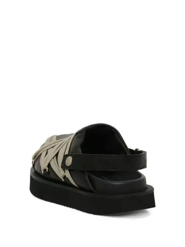 Rick Owens Megalace Padded Leather Mules - Black