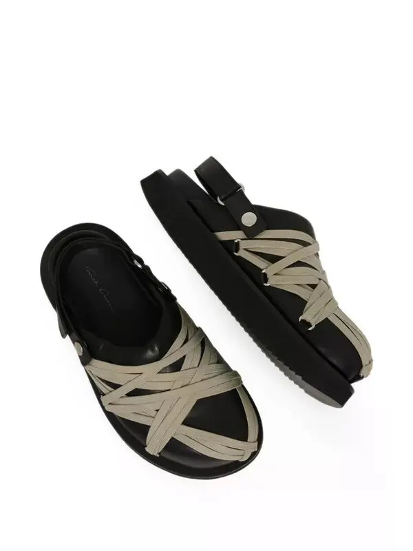 Rick Owens Megalace Padded Leather Mules - Black