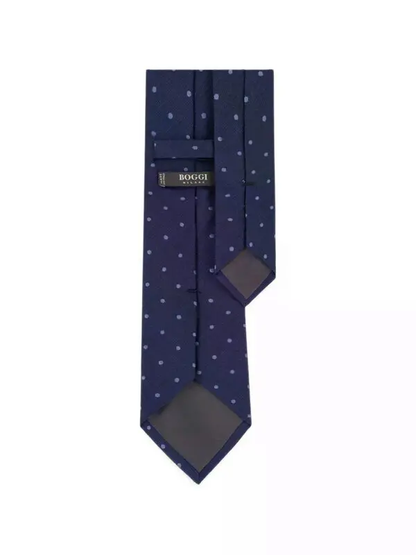 Boggi Milano Tie Jacquard Polka Dot Silk