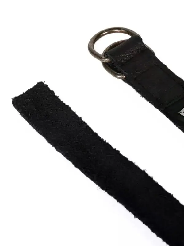 Guidi Full-grain Leather Ring Belt - Black