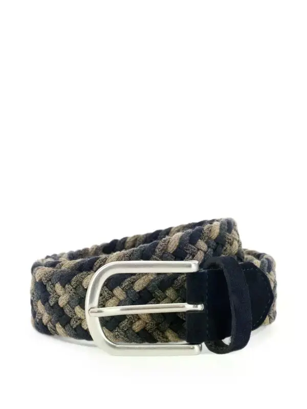 Boggi Milano Woven Stretch Wool Blend Belt