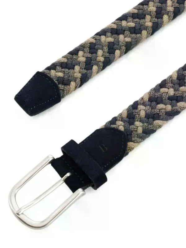 Boggi Milano Woven Stretch Wool Blend Belt