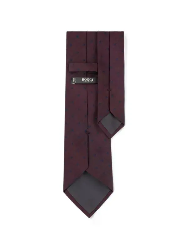 Boggi Milano Tie Jacquard Polka Dot Silk